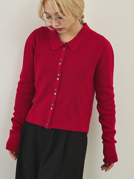 ショルダータック ポロニット カーディガン｜NOMINE / ノミネ