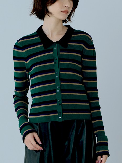 ノミネ（NOMINE）/ショルダータック ポロニット カーディガン ショルダータック ポロニット カーディガン｜NOMINE / ノミネ