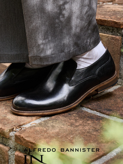 WEB別注】プレーントゥ レザー スリッポン｜alfredoBANNISTER
